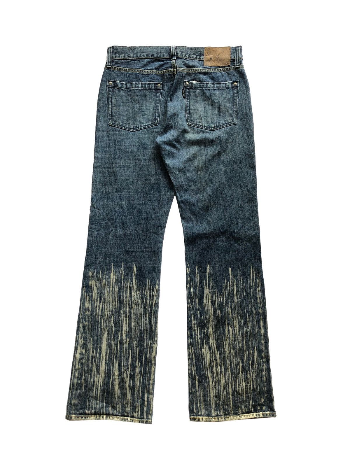 Lanvin 2000s Lanvin Brush Painted Washed Denim Jeans | Grailed