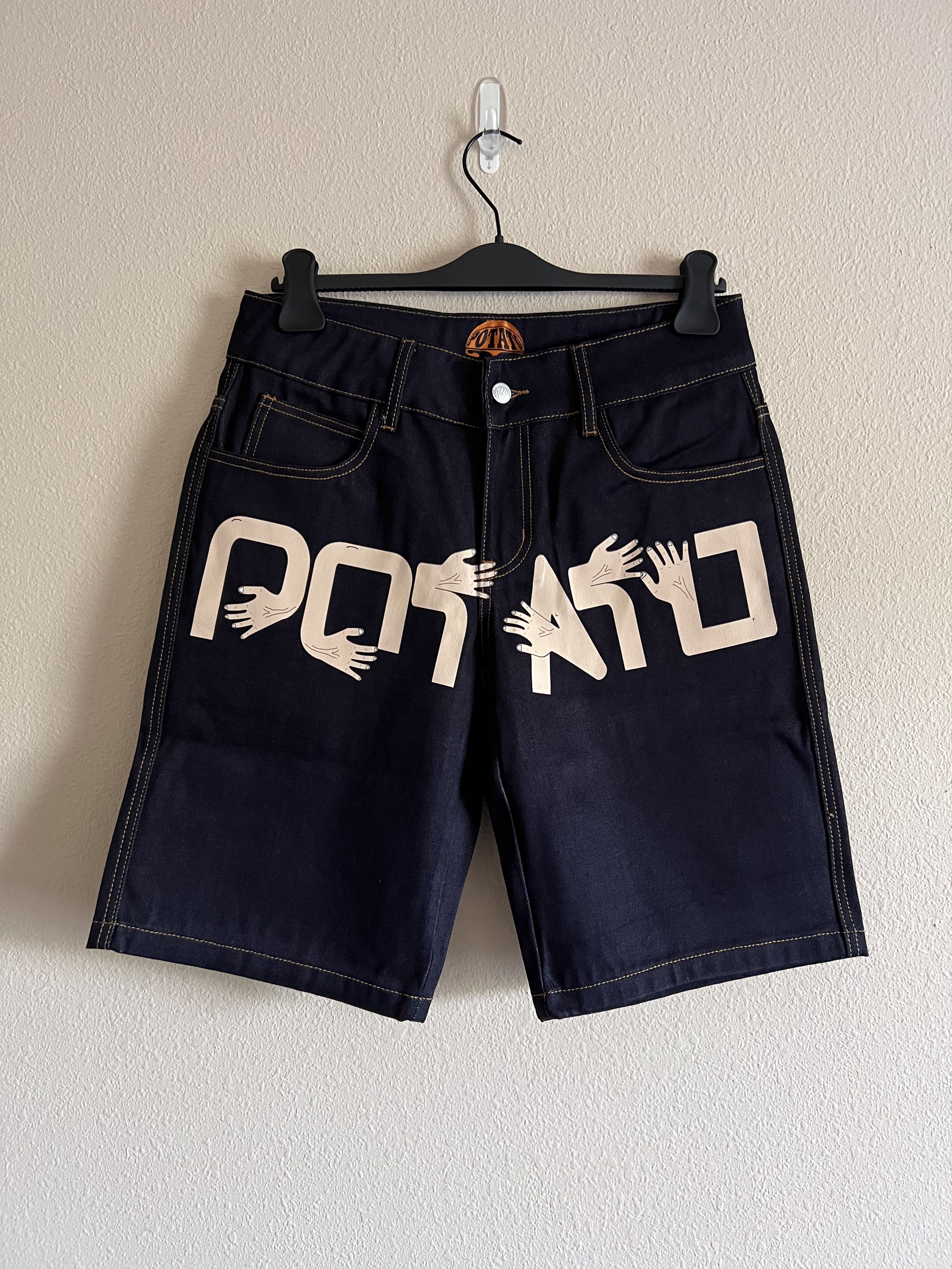 Imran Potato Imran Potato Printed Logo Denim Shorts | Grailed
