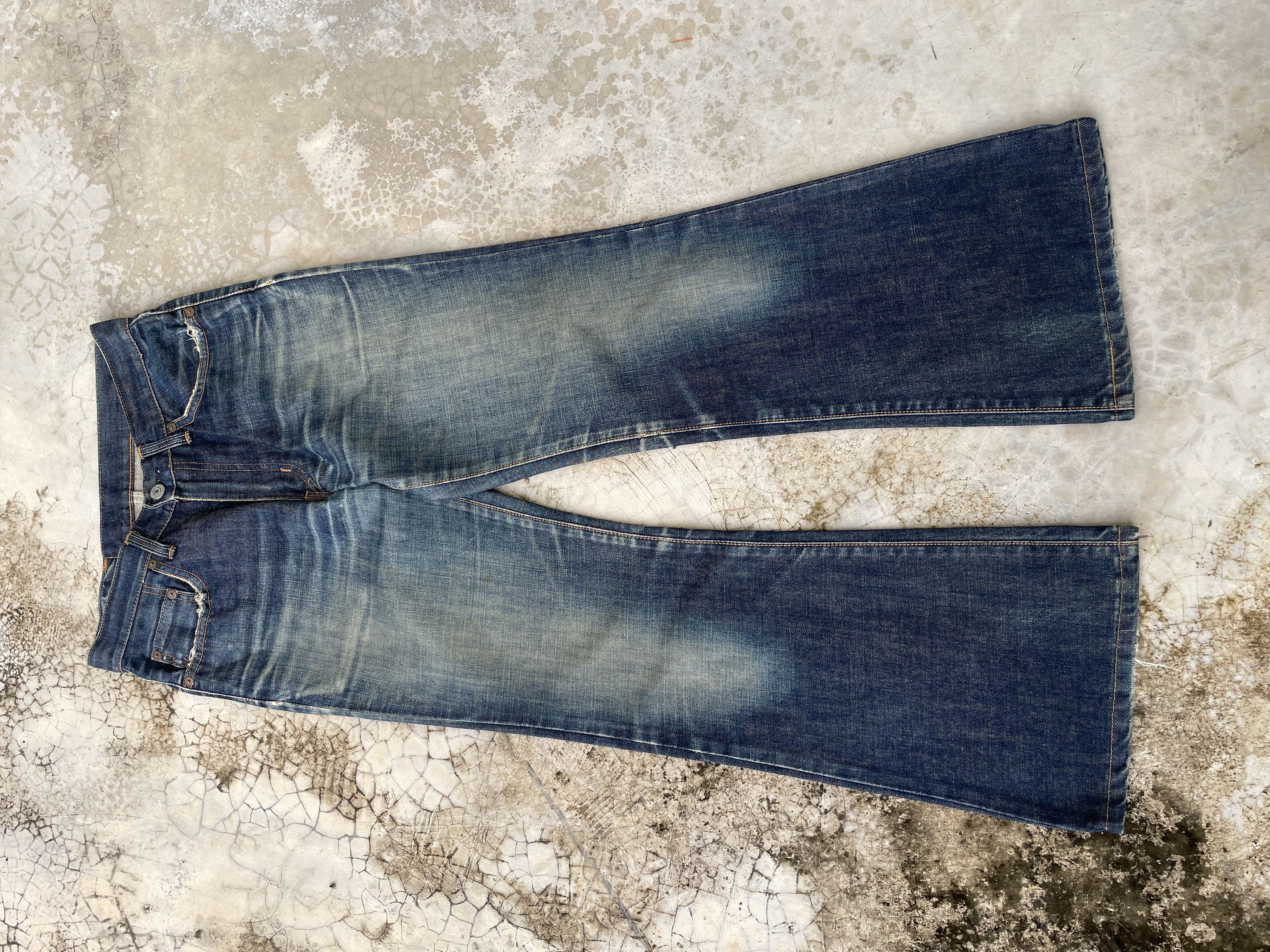 Edwin Japanese Flare Vintage Edwin Distressed Jeans | Grailed
