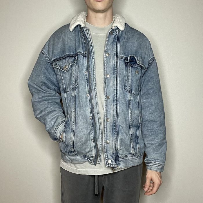 American Eagle Outfitters American Eagle sherpa denim jean jacket zip up | Grailed