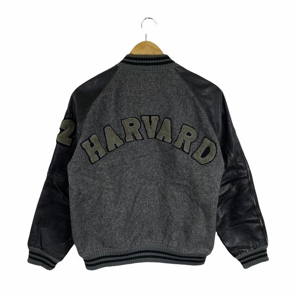 Vintage Vintage HARVARD BASEBALL University Leather Varsity Jacket ...