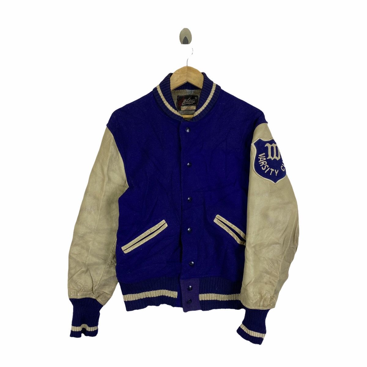 Vintage Vintage WRITING KRIS SWENSON Bomber Varsity Leather Jacket ...