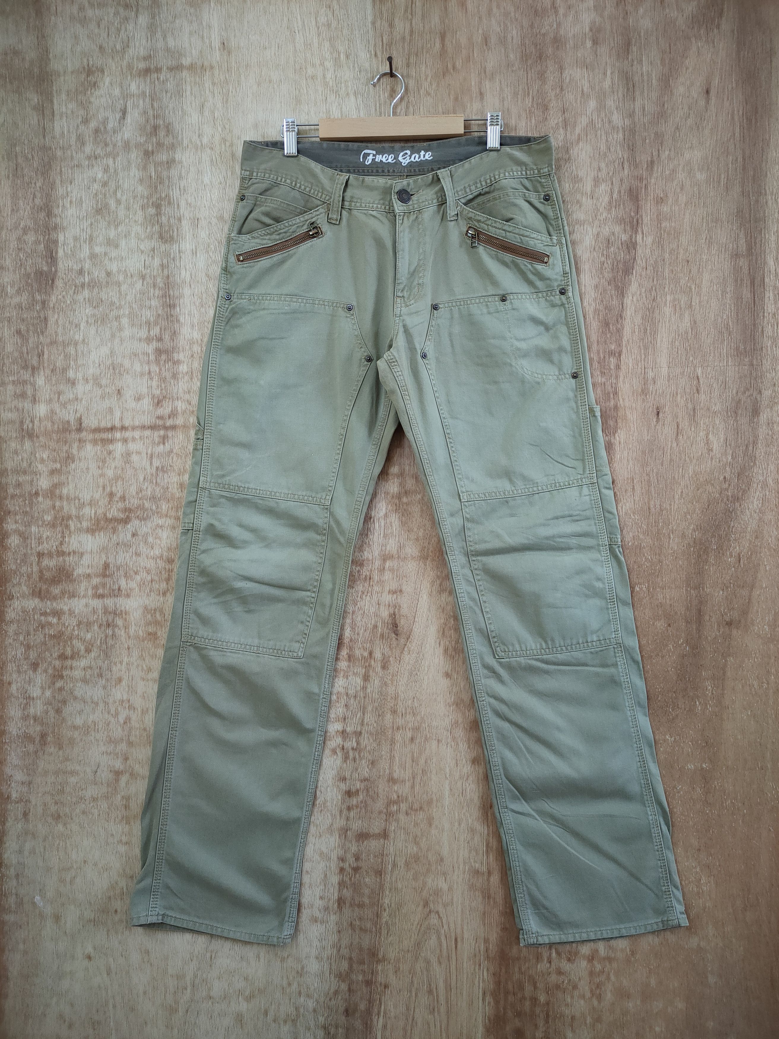 Japanese Brand × Streetwear × Vintage FREE GATE DOUBLE KNEE FADED PANTS ...