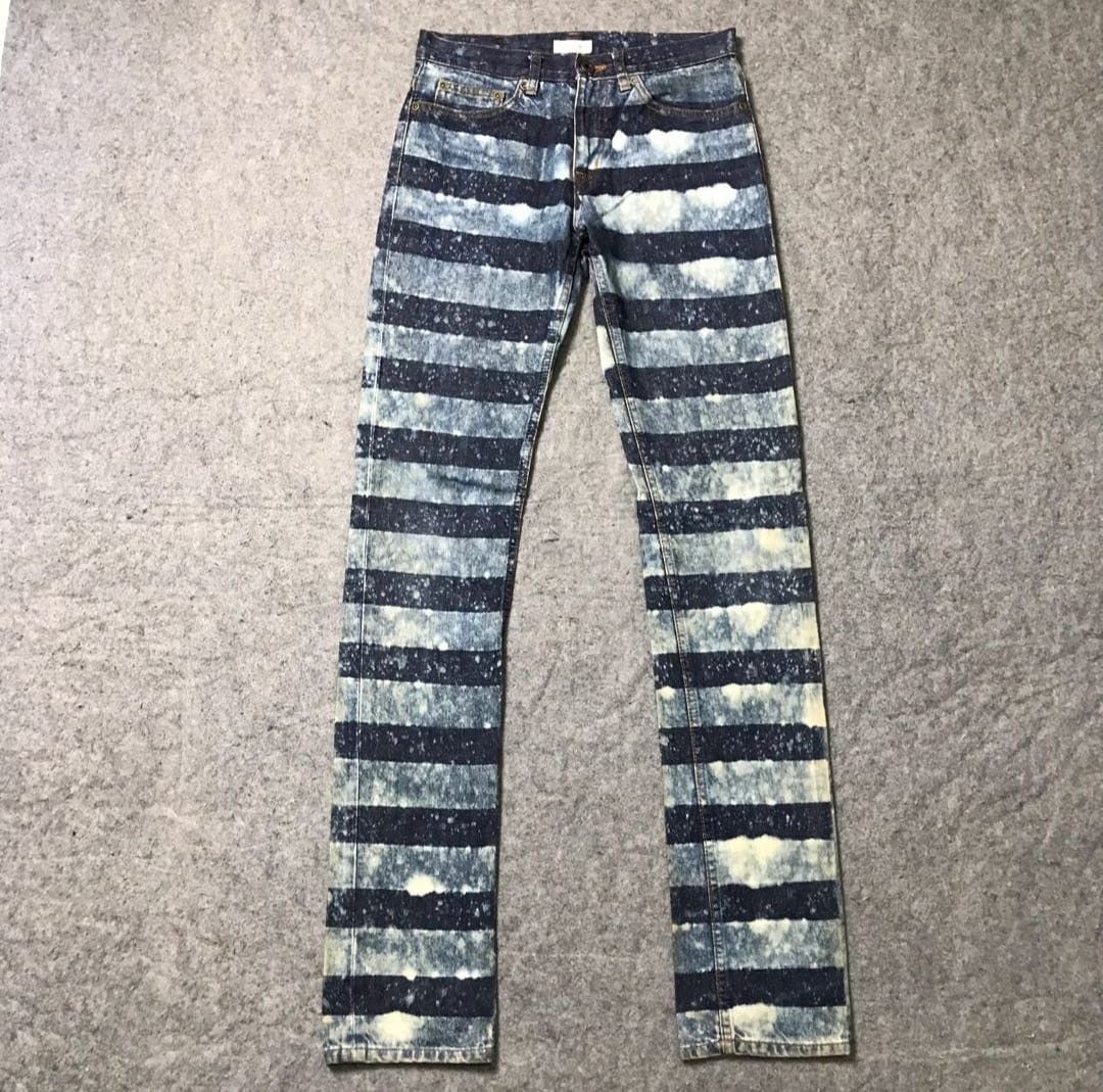 Hysteric Glamour Vintage Hysteric Glamour Stripe acid wash Denim Pants | Grailed