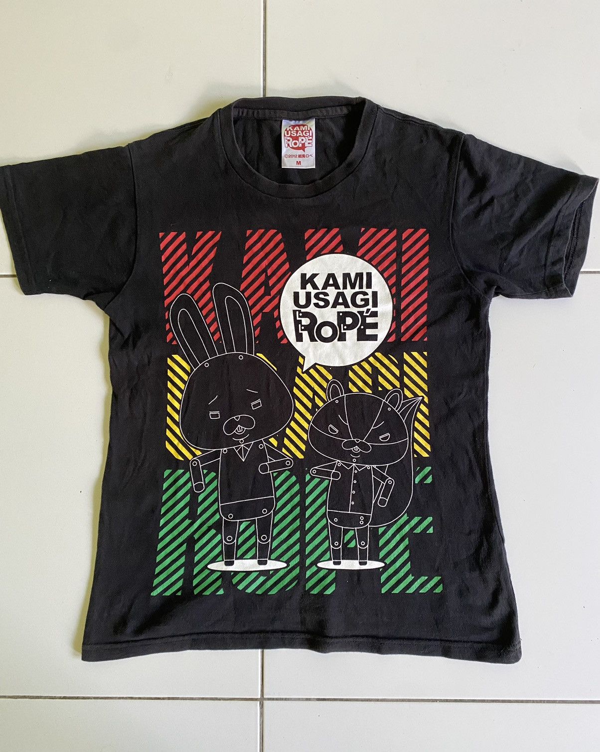 Vintage Kamiusagi Rope Animax Rabbit Black T shirt | Grailed