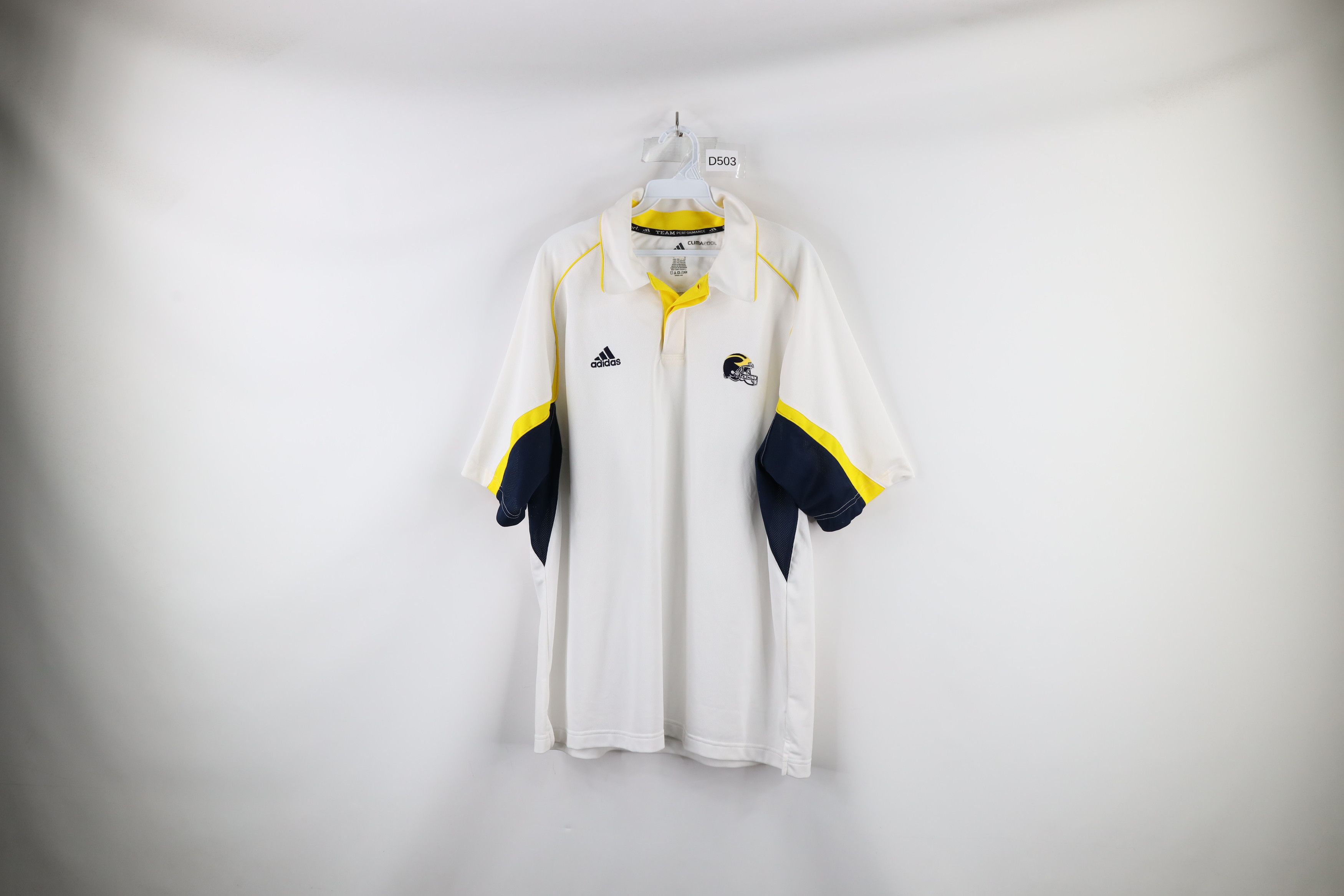 Adidas Adidas University of Michigan Football Polo Shirt White | Grailed