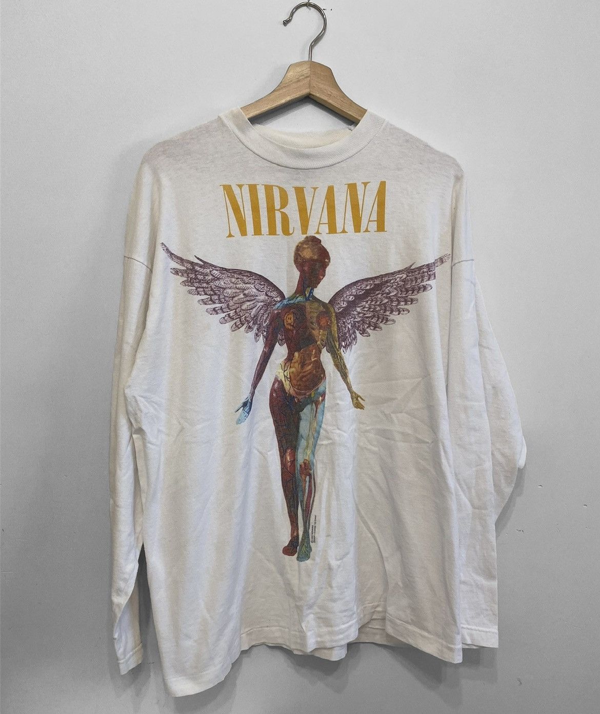 Vintage GRAIL 1993 Nirvana In Utero European Long Sleeve Kurt Cobain | Grailed