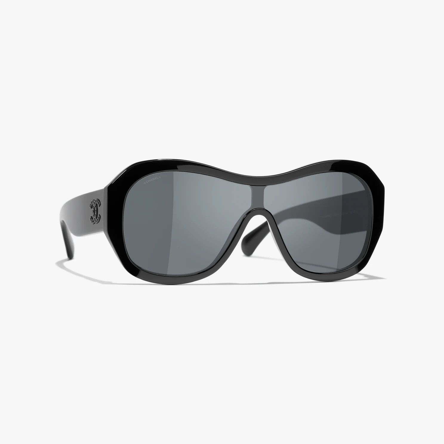 Chanel × Clear Metals × Electric Visual Sunglasses CHANEL CHAIN CC LOGO ...