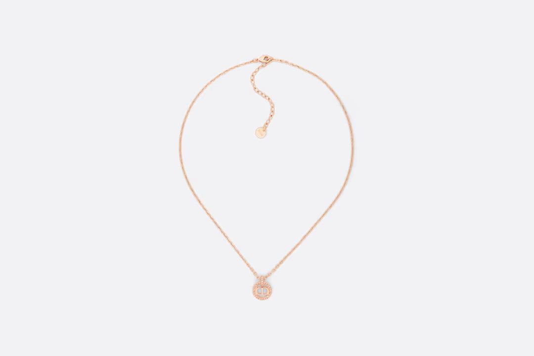 Chain × Dior × Gold DIOR NECKLACE BUCKLE CHAIN LINK METAL LOGO ...