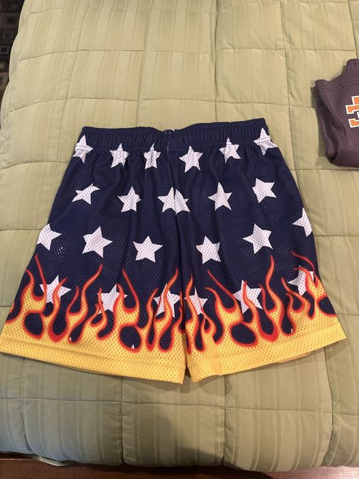 Eric Emanuel Eric Emanuel Flames & Stars Shorts Size Large | Grailed