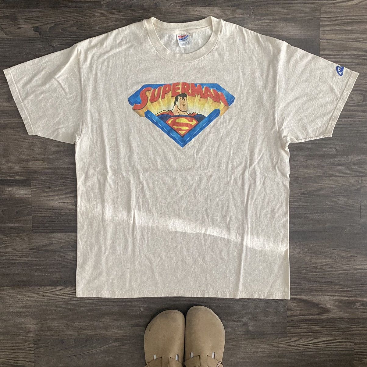 Dc Comics × Hanes × Vintage Vintage 1998 Superman Cartoon T Shirt | Grailed