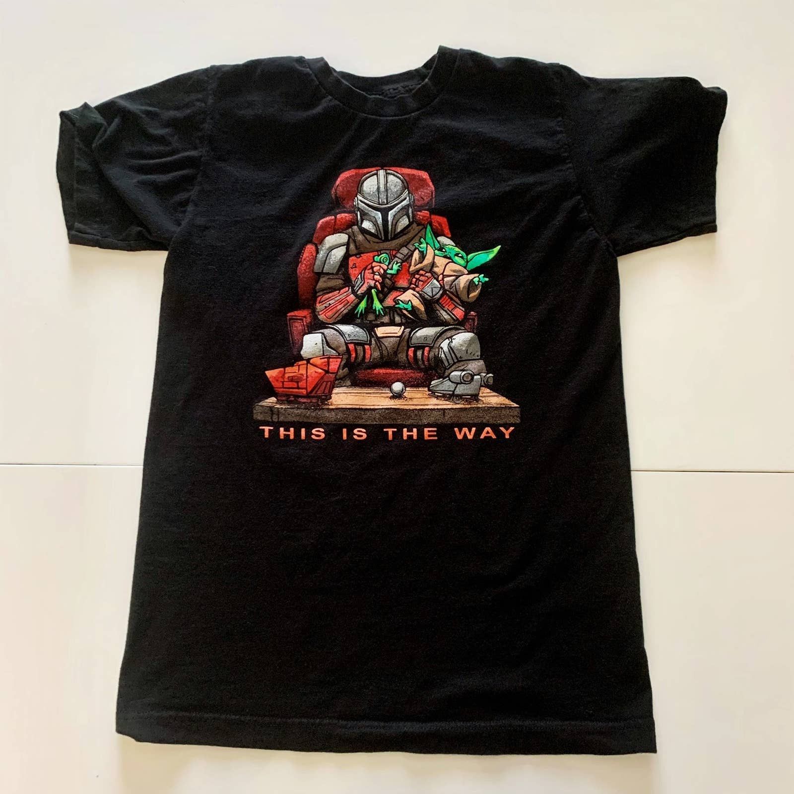 Star Wars Star Wars Mandalorian Sitting in Chair Grogu This is the Way ...