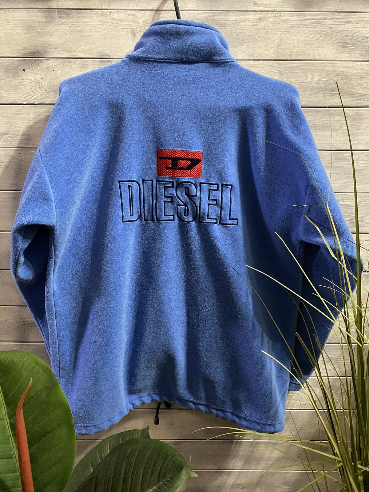 Diesel × Vintage Blue Rare Vintage Zip Fleece Diesel. Y2K style Big ...