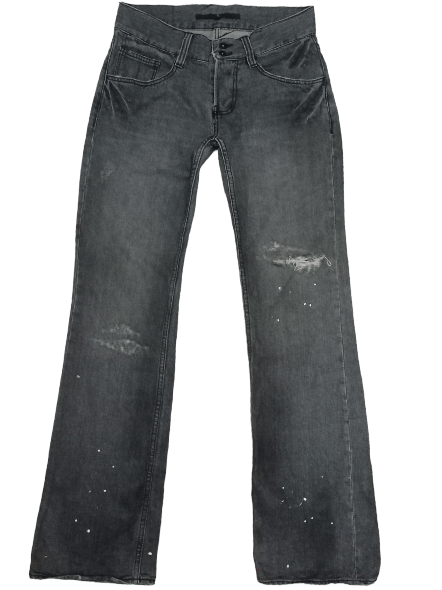 No Id Vintage No Id Painted Splatter Flares Style Distressed Jeans ...