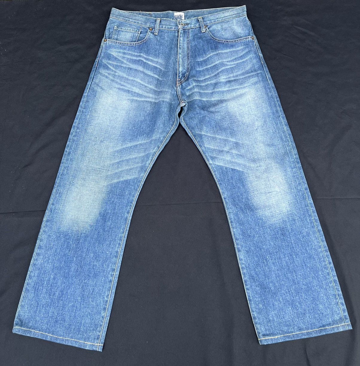 Bape × Nigo Vintage Bathing Ape Japan Bape Star Light Blue Denim Jeans ...
