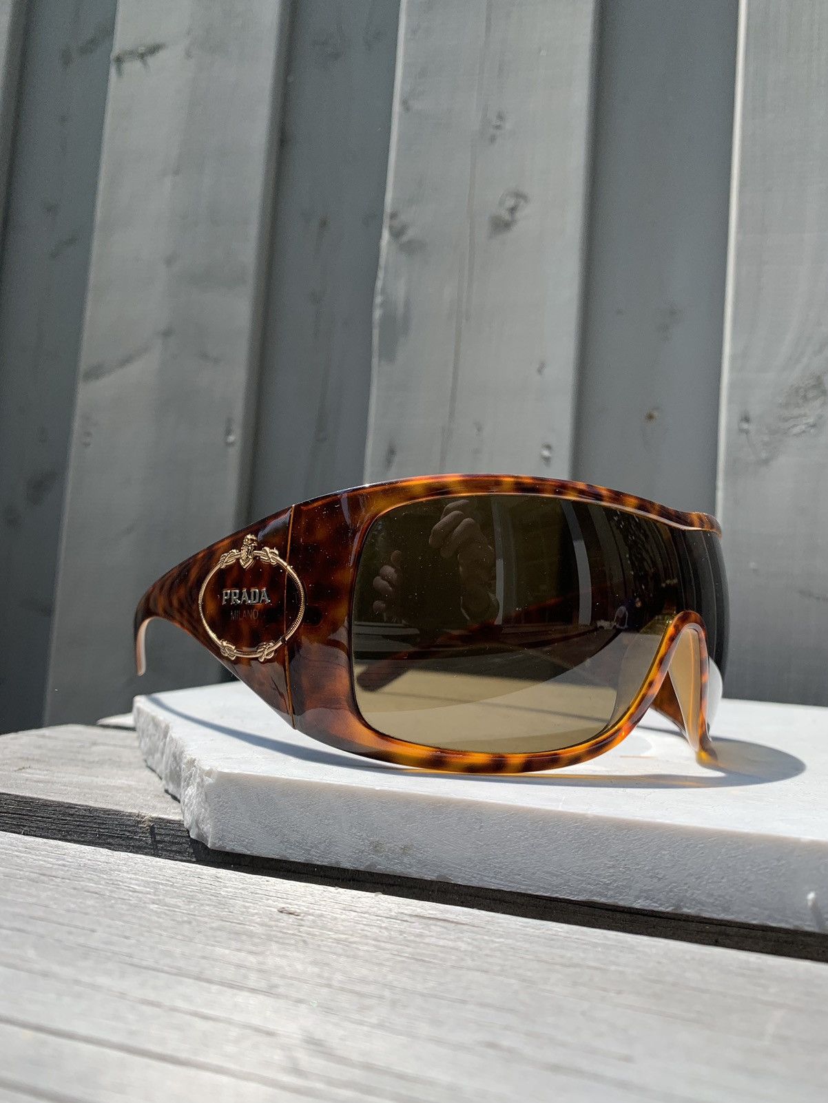 Archival Clothing × Prada 2000s Prada Milano Oversized Sunglasses ...