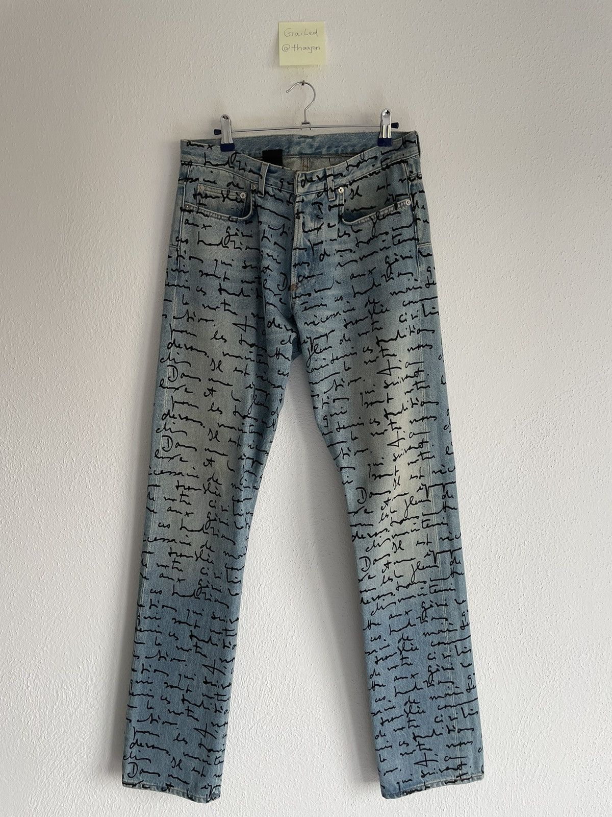 Dior SS15 Handwritten Script Scribble Letter Denim Size31 | Grailed