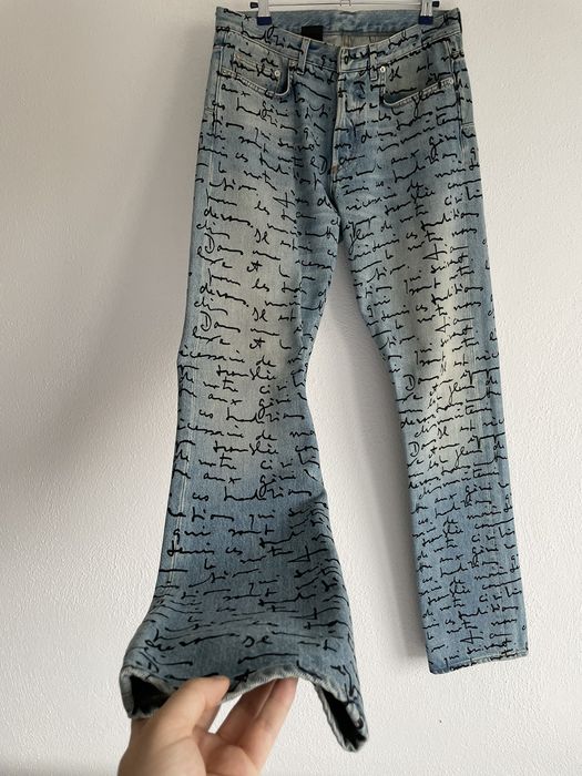 Dior SS15 Handwritten Script Scribble Letter Denim Size31 | Grailed