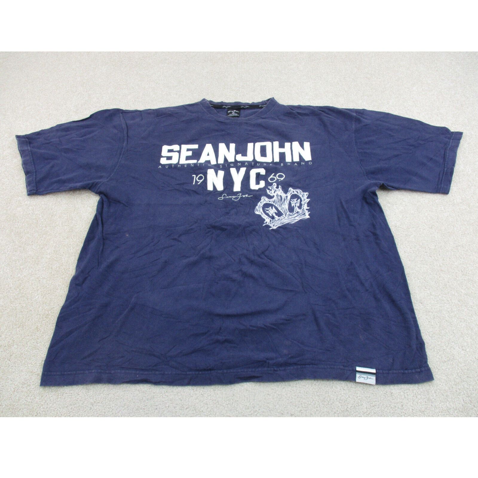 Sean John VINTAGE Sean John Shirt Adult Extra Large Blue White ...