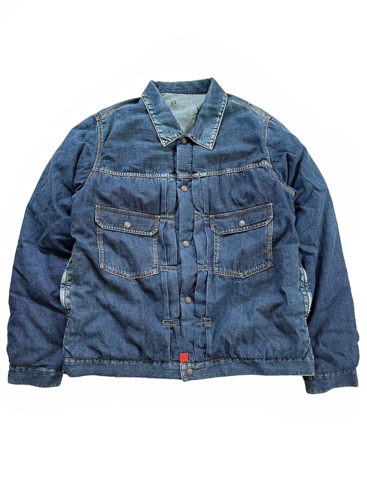 Visvim Sz5 101 Feather Down Puffer Denim Trucker Jacket | Grailed