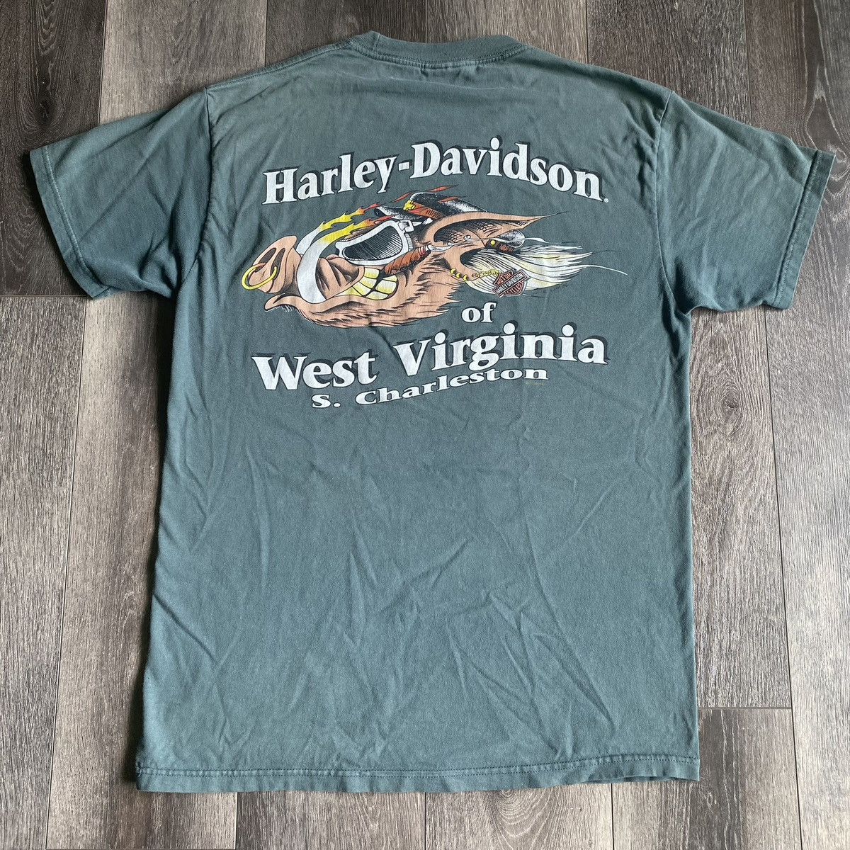 Vintage Vintage 2000s Harley Davidson Hog Rider Pig Graphic Logo Tee ...