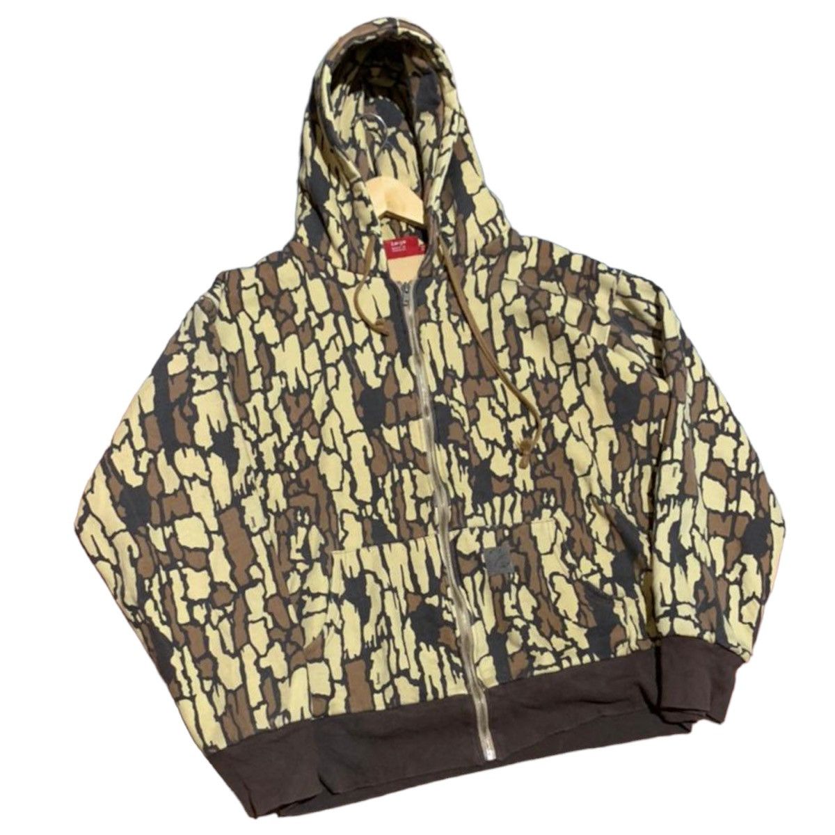 Supreme × Vintage Supreme Tree Bark Thermal Zip Up Hoodie | Grailed
