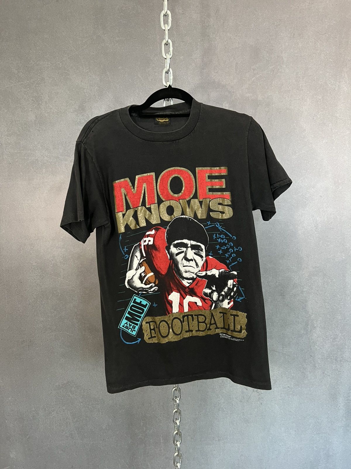 Vintage Vintage 90s three stooges Moe knows football shirt. | Grailed