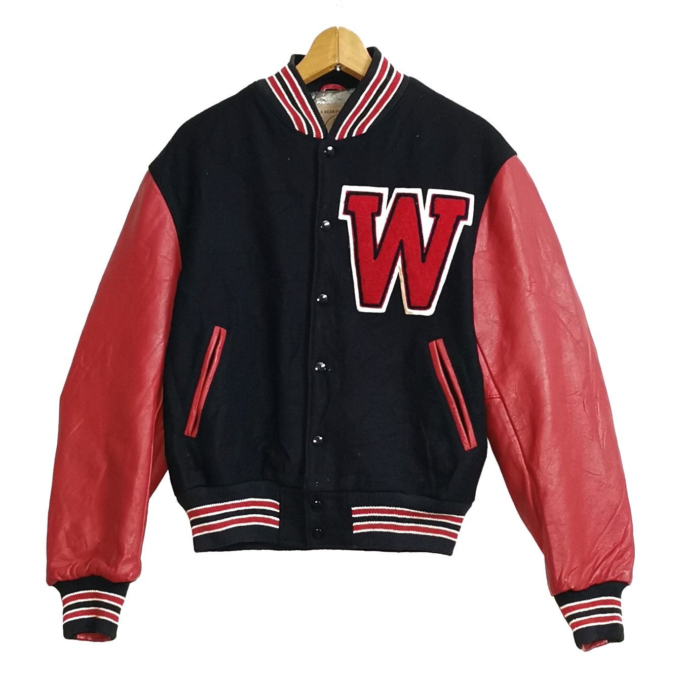 Golden Bear × Varsity × Varsity Jacket Golden Bear Big Logo Leather ...