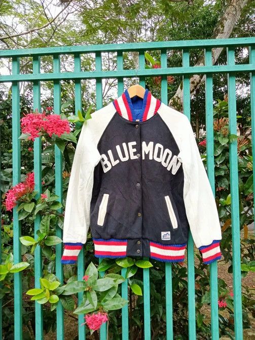 Life's a Beach × Surf Style × Varsity Jacket BLUE MOON BLUE SURF STYLE ...