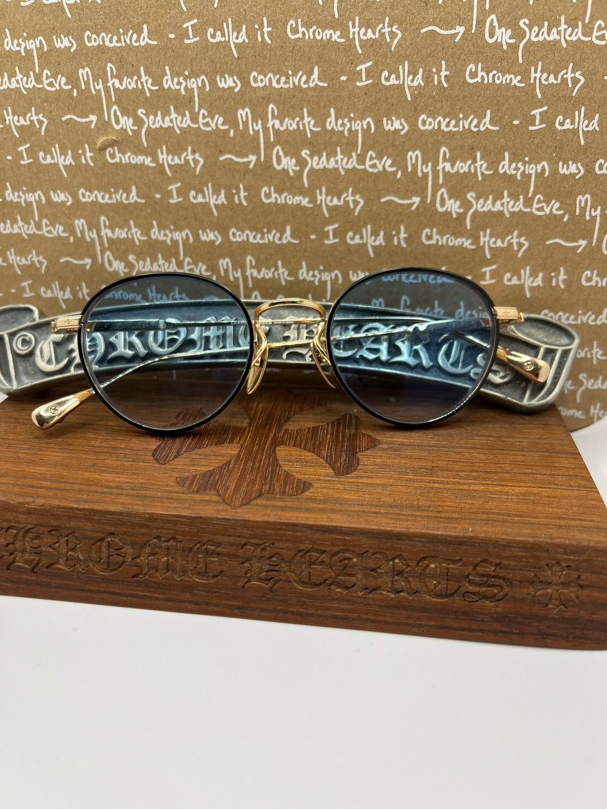 Chrome Hearts Chrome Hearts Frames ‘THICK’ (Blue Lenses) | Grailed