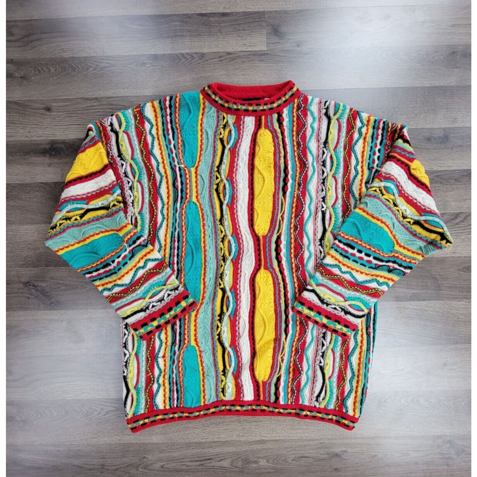 Coogi Rare Vintage Coogi Sweater Size XL Textured 3D Knit Crazy Colorway 90's Chunky | Grailed