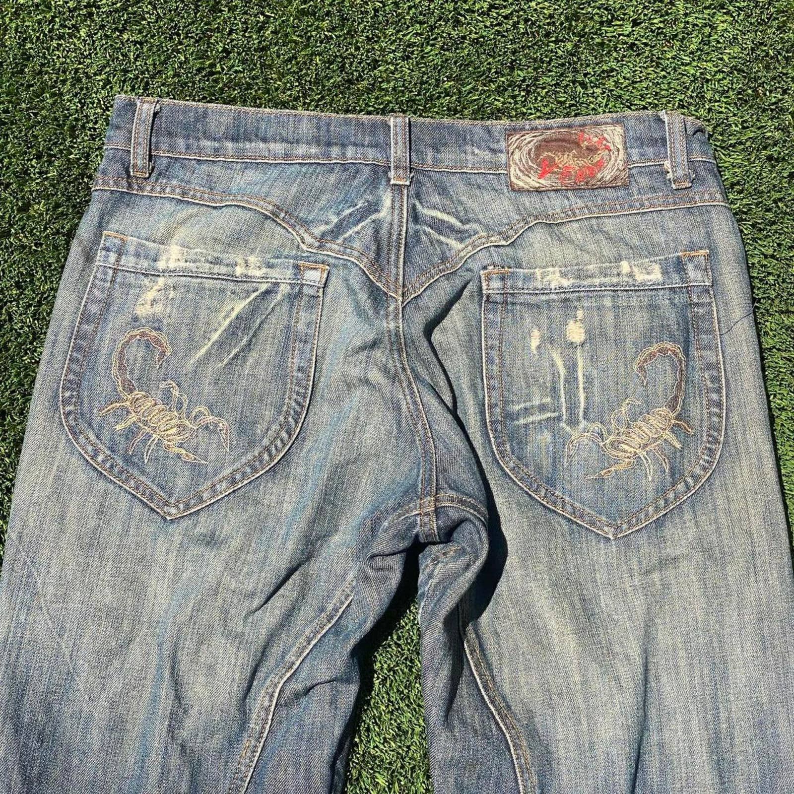 Vintage Y2k grunge affliction pure venom jeans | Grailed