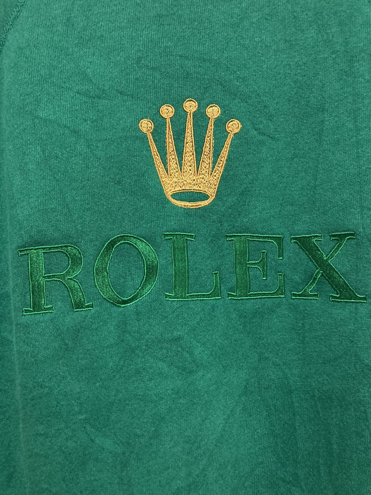 Vintage Vintage Rolex Logo 90s Green Sweater Embroidery | Grailed