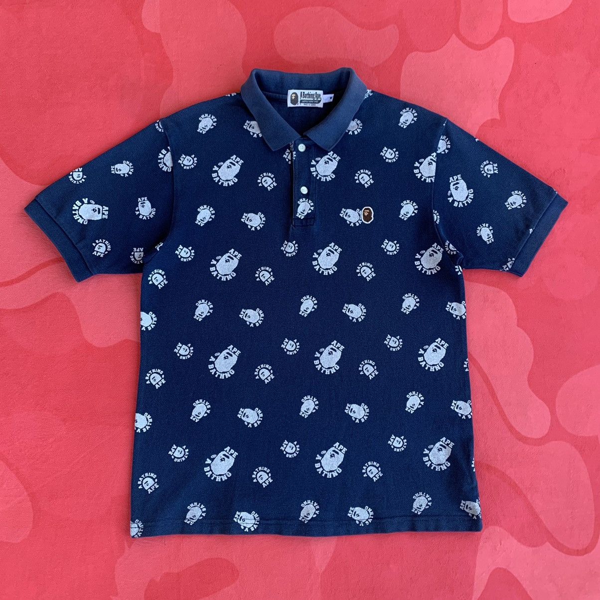 Bape Bape Monogram College Logo Polos | Grailed