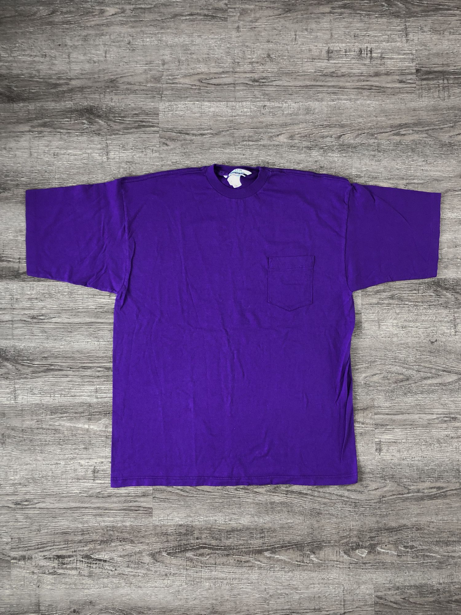 Vintage Vintage 90s Single Stitch Boxy Purple Pocket T-Shirt | Grailed