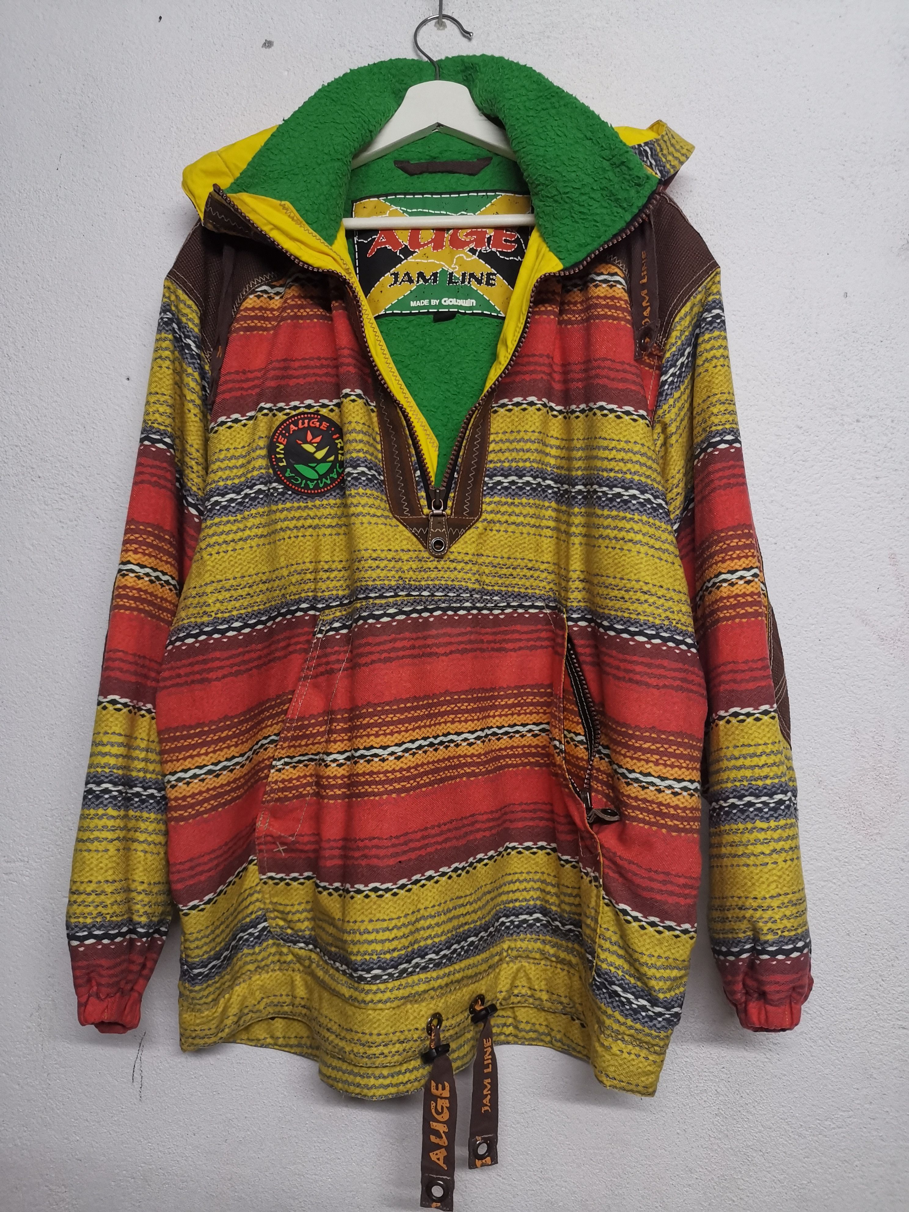 Japanese Brand Made in Japan Rasta AUGE JAM LINE By Goldwin Hoodie ...
