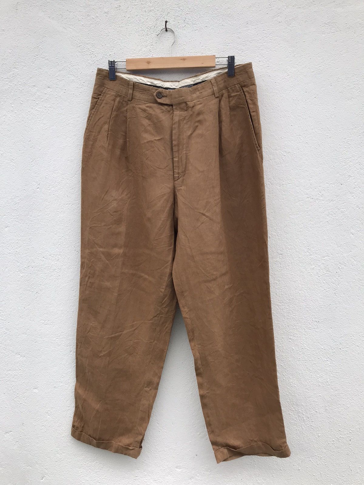 Designer × Hathaway Golf Hathaway Platinum Baggy 100% Linen trousers ...