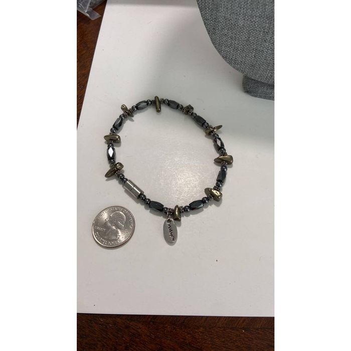 Generic Wah dark gray magnetic hematite Bracelet | Grailed