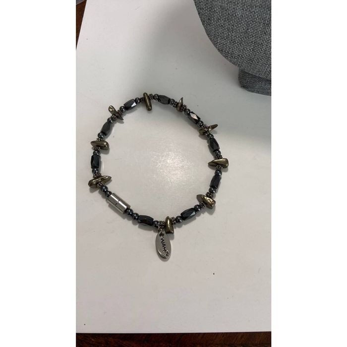 Generic Wah dark gray magnetic hematite Bracelet | Grailed