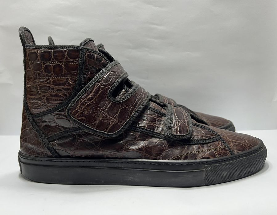 Raf Simons Raf Simons - Crocodile Skin Velcro Hi-Top Sneakers | Grailed