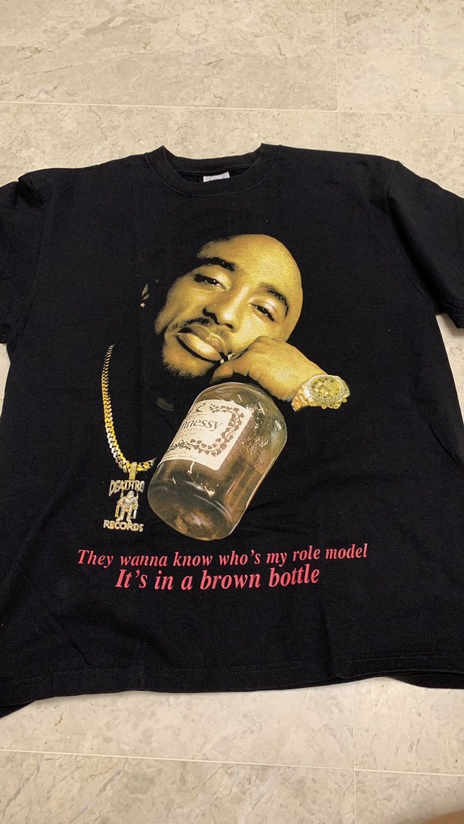 Vintage Rare Tupac Shakur death row records hennessy Shaka wear tee ...