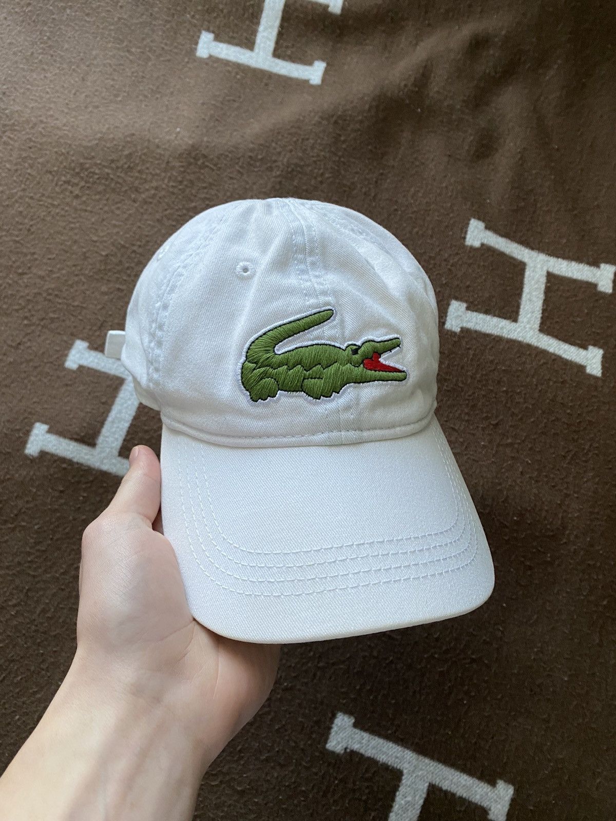 Lacoste Lacoste Big Logo Cap Hat White | Grailed