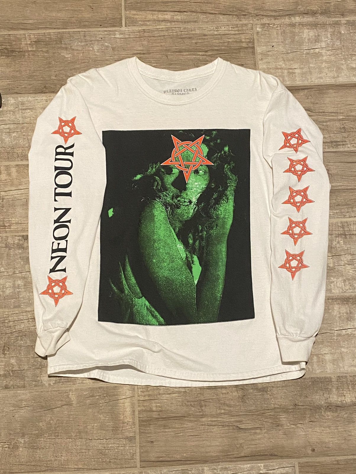 Playboi Carti Playboi Carti - Neon Tour Pentagram White Long Sleeve ...