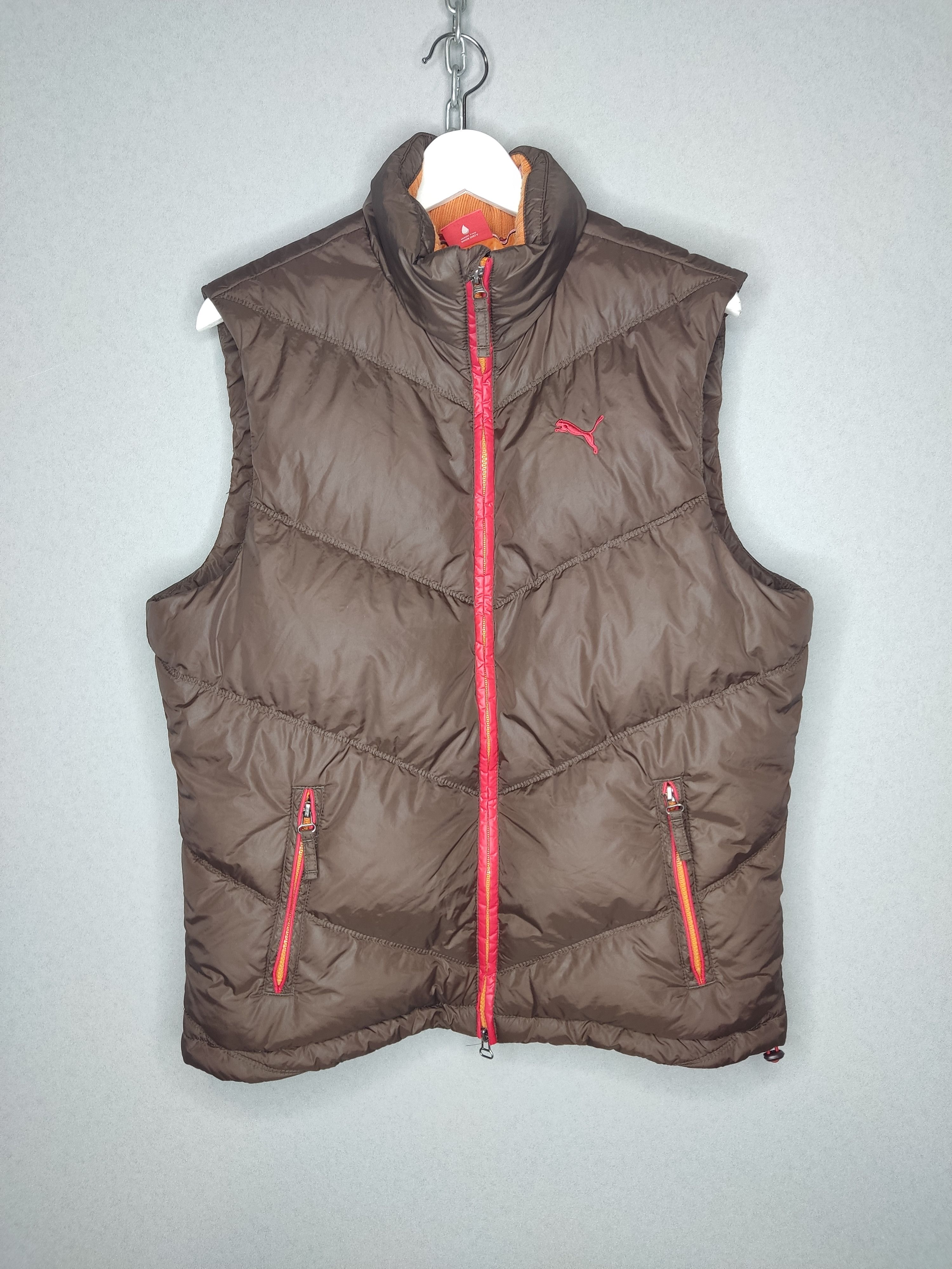 Puma Puma Brown Down Vest Embroidered Logo Drill Y2K Style | Grailed