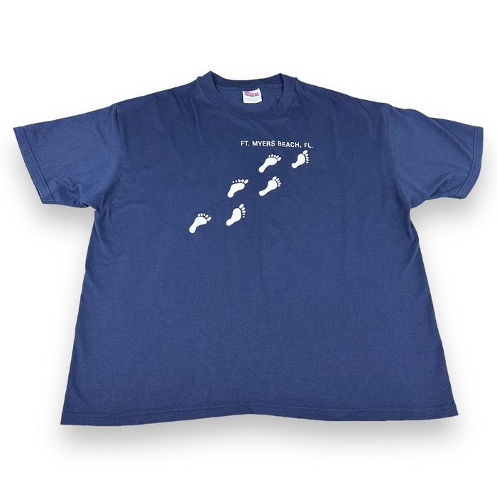 Vintage Vintage 90s Ft Myers Beach Florida Footprints T-Shirt | Grailed