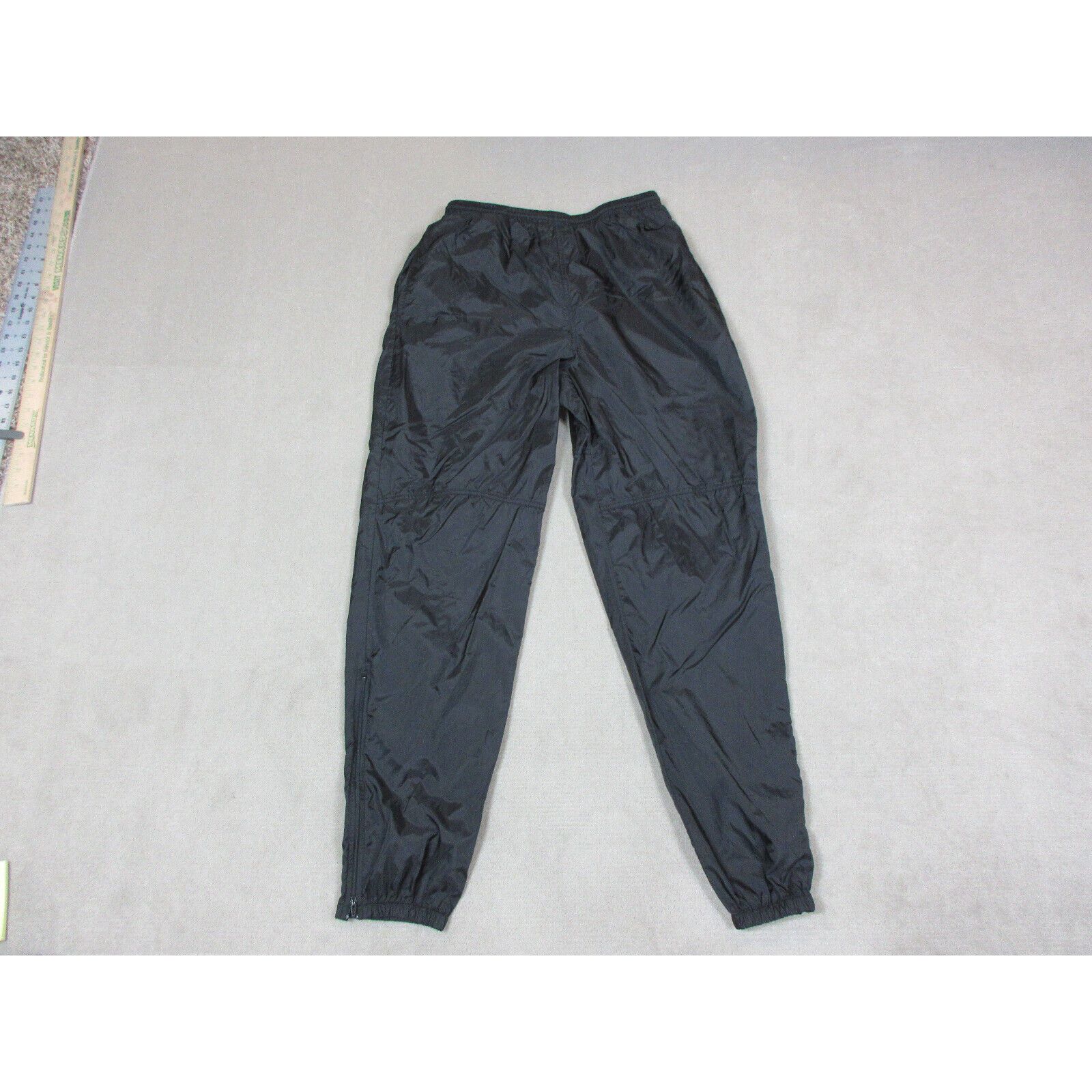 Nike VINTAGE Nike Pants Mens Large Black Track Windbreaker Ankle Zip ...