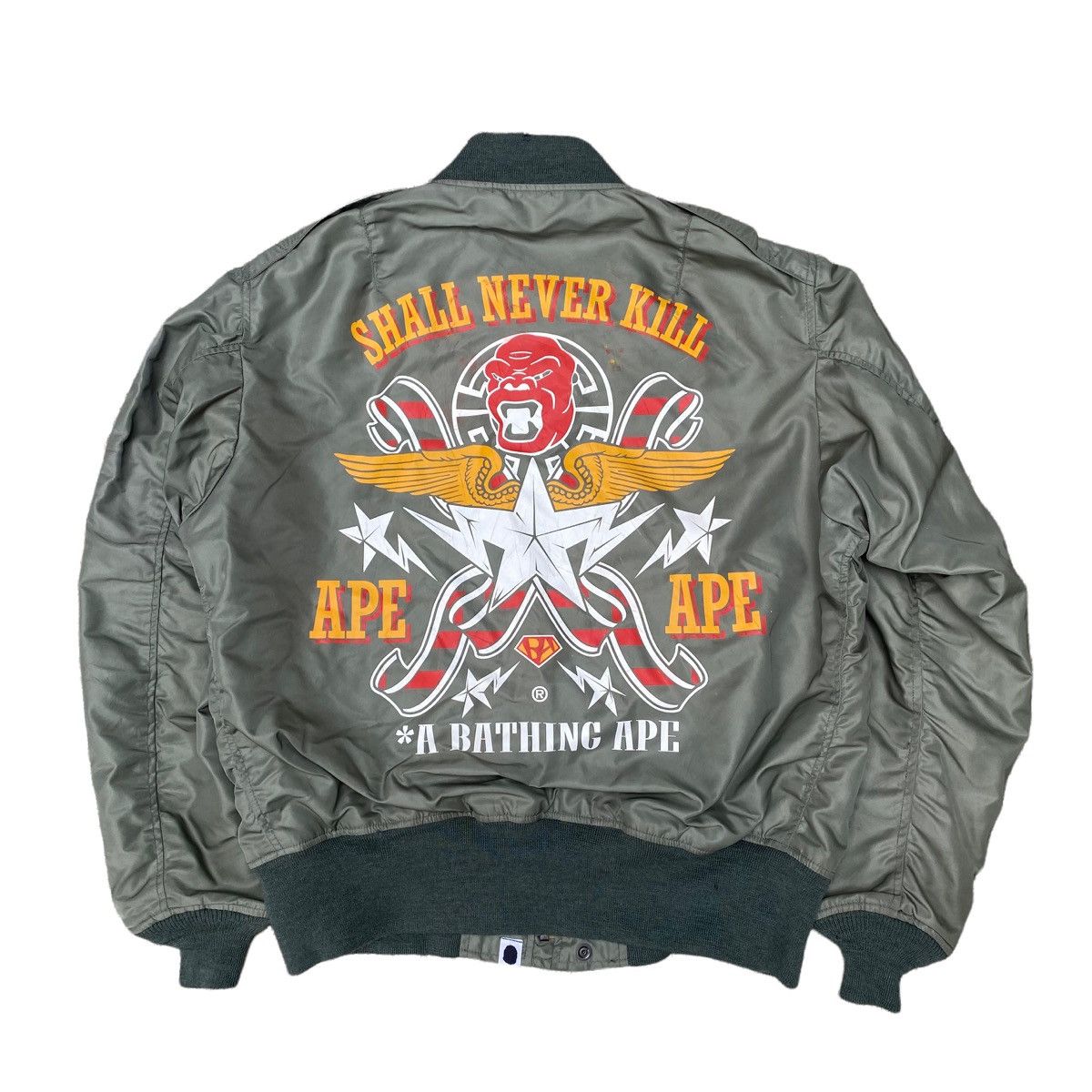 Bape × The Real McCoy's Bape x Real McCoy's L2 Flight Jacket | Grailed