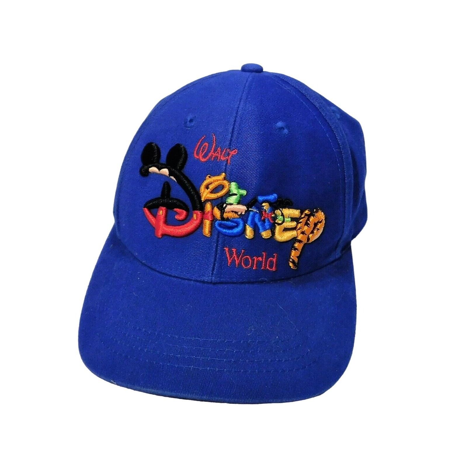 Disney Walt Disney World Ball Cap Snap Back Hap Blue Embroidered Ch ...