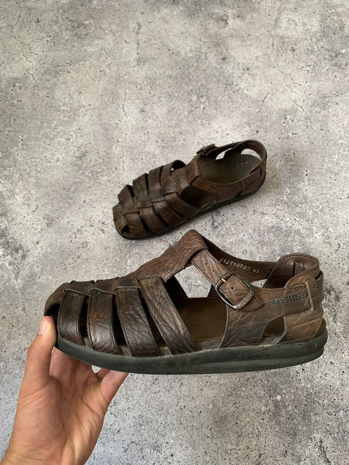 Leather × Mephisto × Vintage Vintage Mephisto leather sandals roman ...