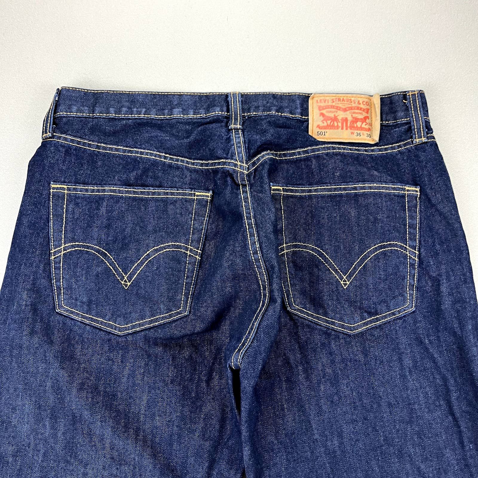 Levi's Levis 501 Jeans Mens 36x30 Blue Denim Original Straight Fit ...